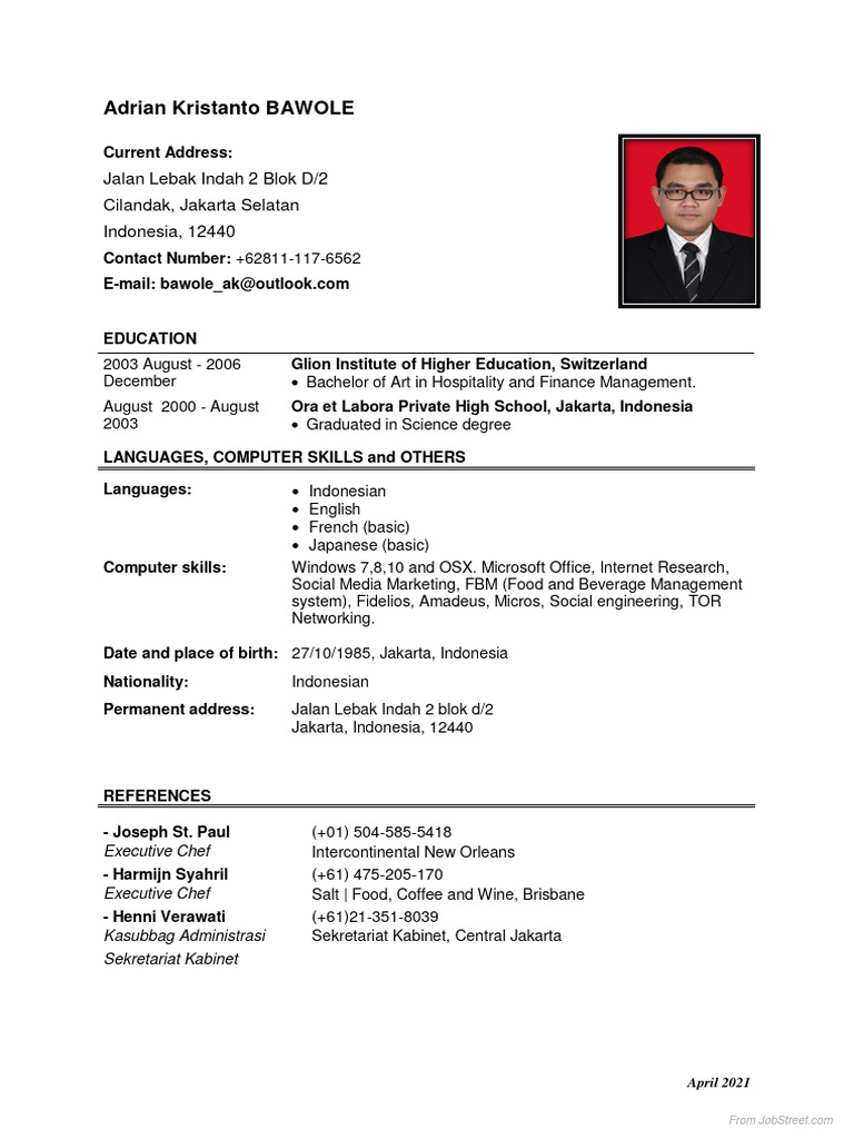 CV Adrian Kristianto | PDF