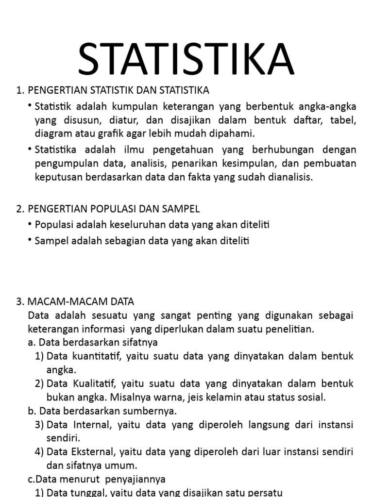 Bahan Ajar Statistika | PDF