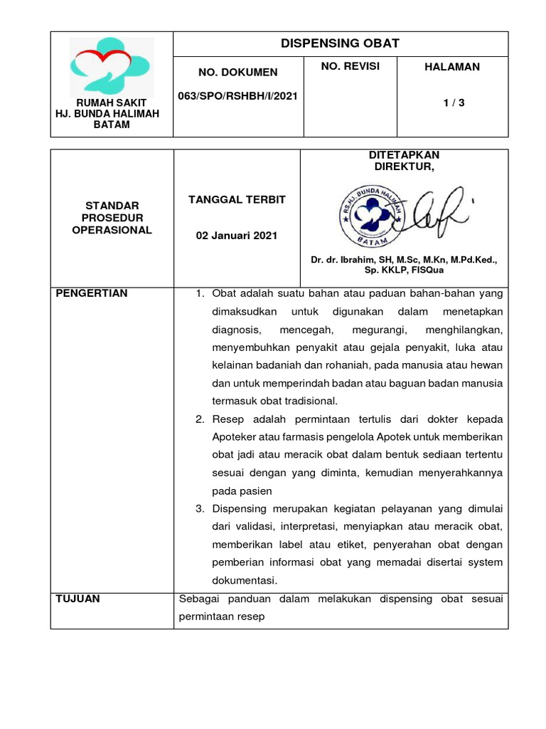 Spo Dispensing Obat | PDF