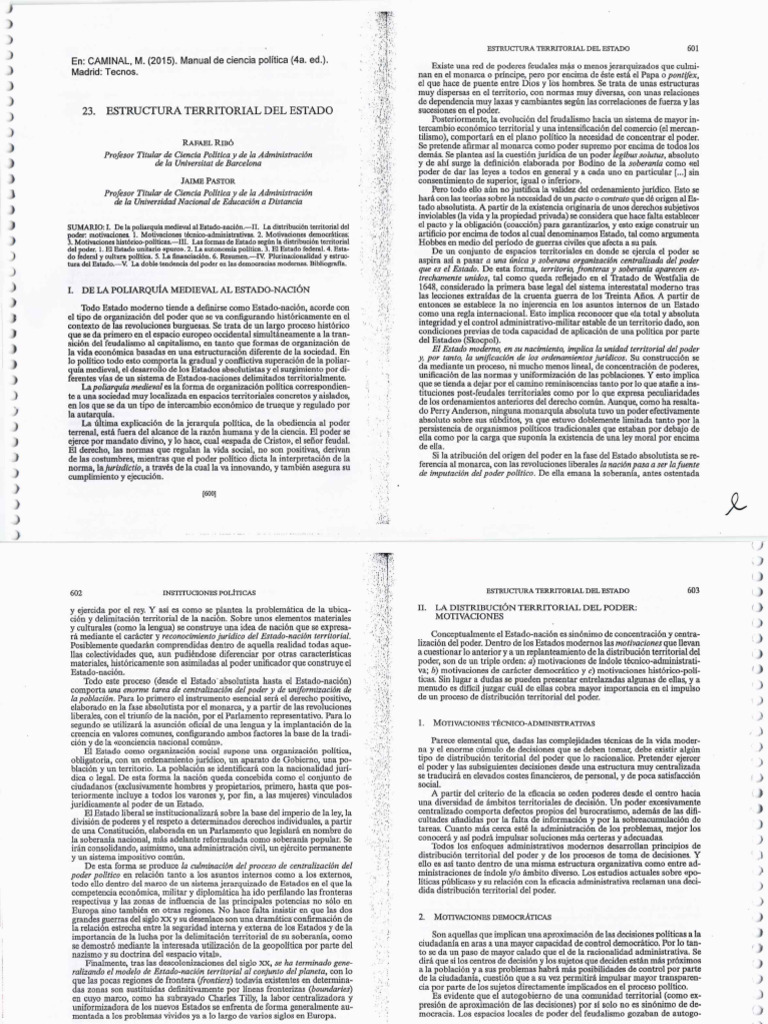 Lectura 6 RIBO. Estructura Territorial | PDF