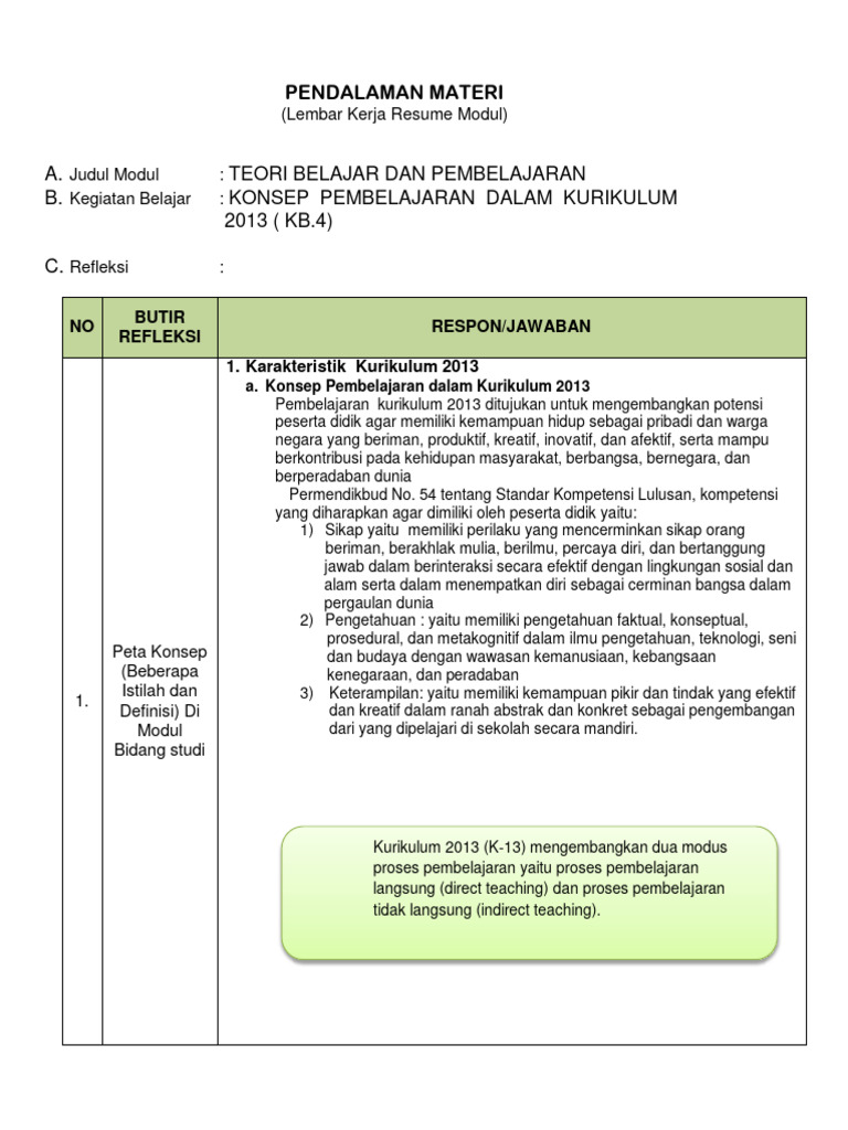 LK RESUME TEORI BELAJAR KB.4 Revisi | PDF
