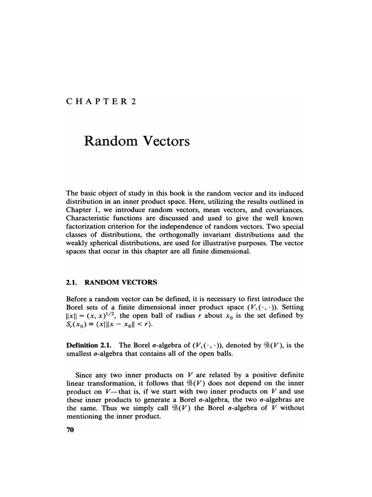 Random Vectors | PDF