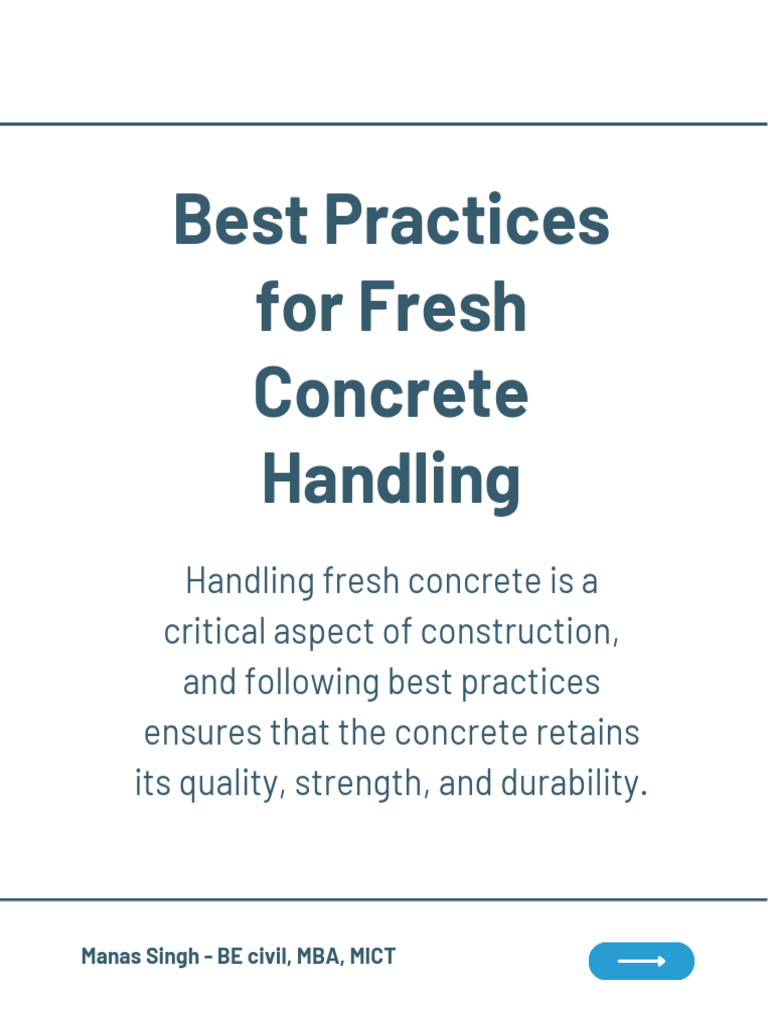 Best Practices For Fresh Concrete Handling | PDF