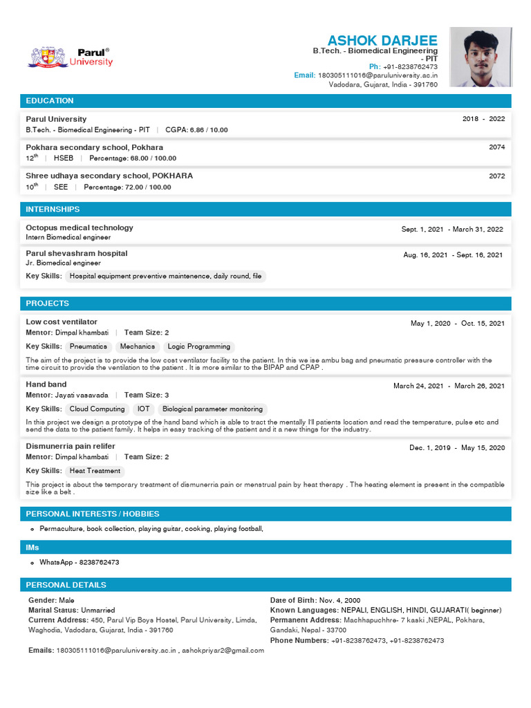Resume Ashok Darjeee | PDF
