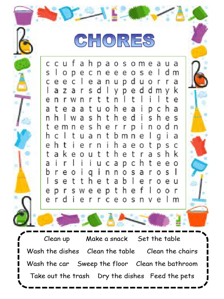 Chores Worrdpuzzle | PDF