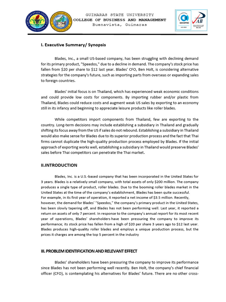 Final Case 1.blades Inc | PDF