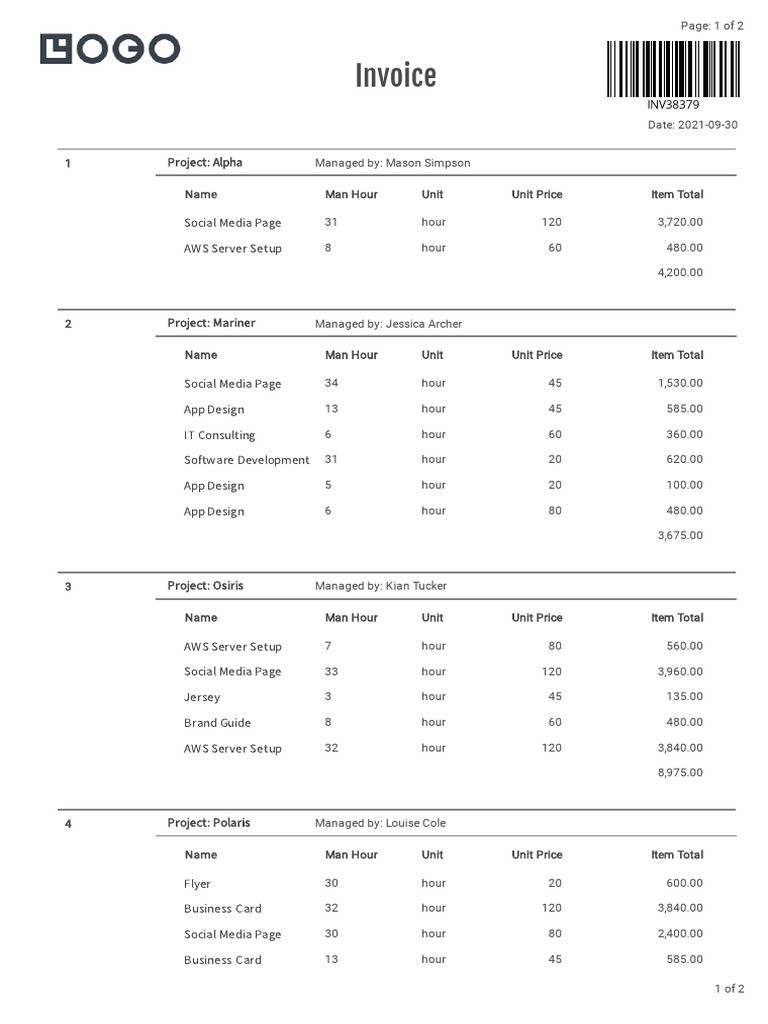 Complex Invoice | PDF