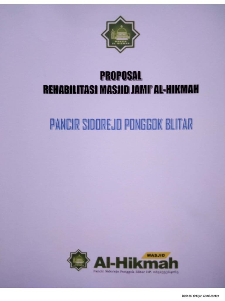 Proposal Masjid Jami Al-Hikmah 2023 | PDF