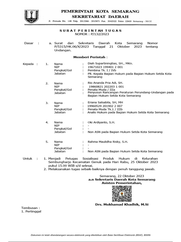 SPT Petugas Sos Kel Sembungharjo | PDF