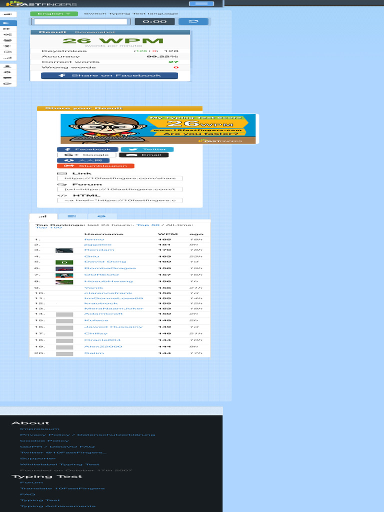 Typing Test English | PDF