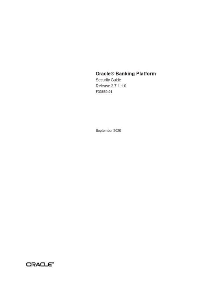 Oracle Banking Platform Security Guide | PDF