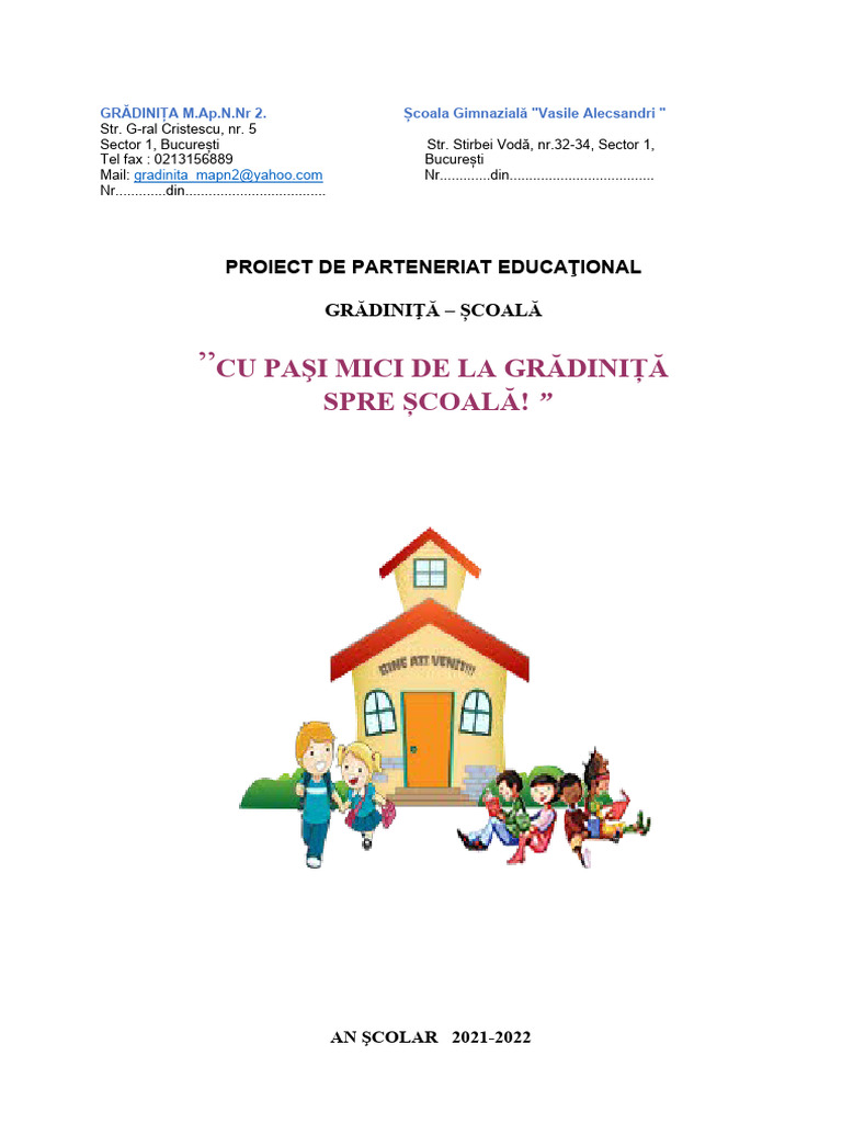 5 Parteneriat Gradinita Scoala | PDF