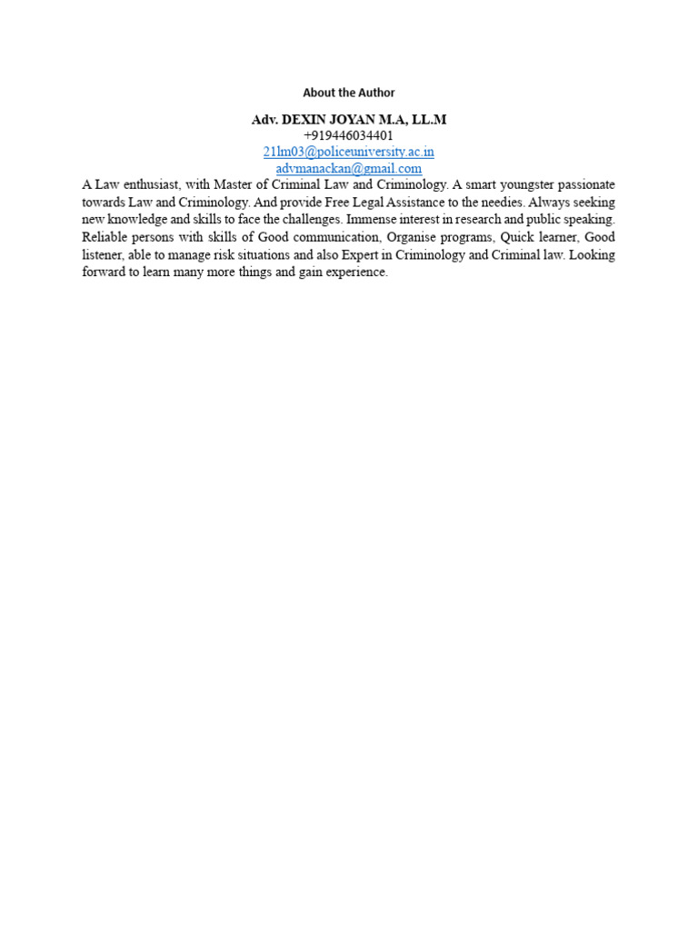 Notes On Juvenile Justice | PDF
