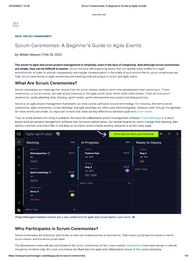 Agile Ceremonies | PDF