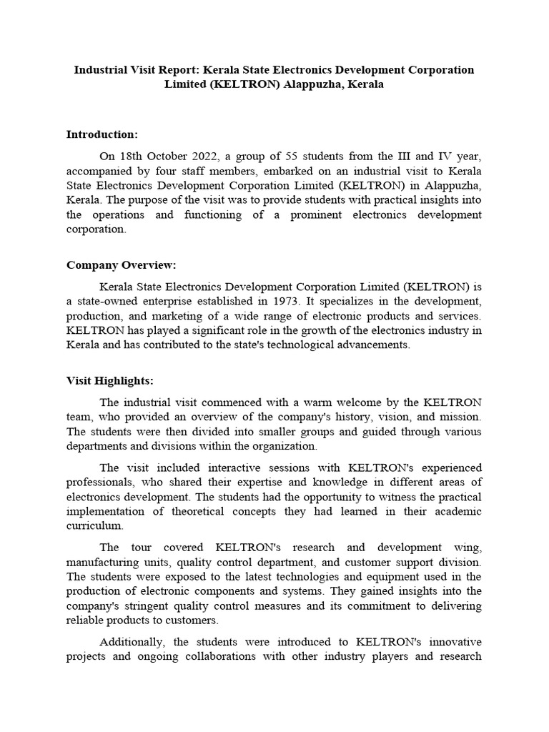 Report Keltron | PDF