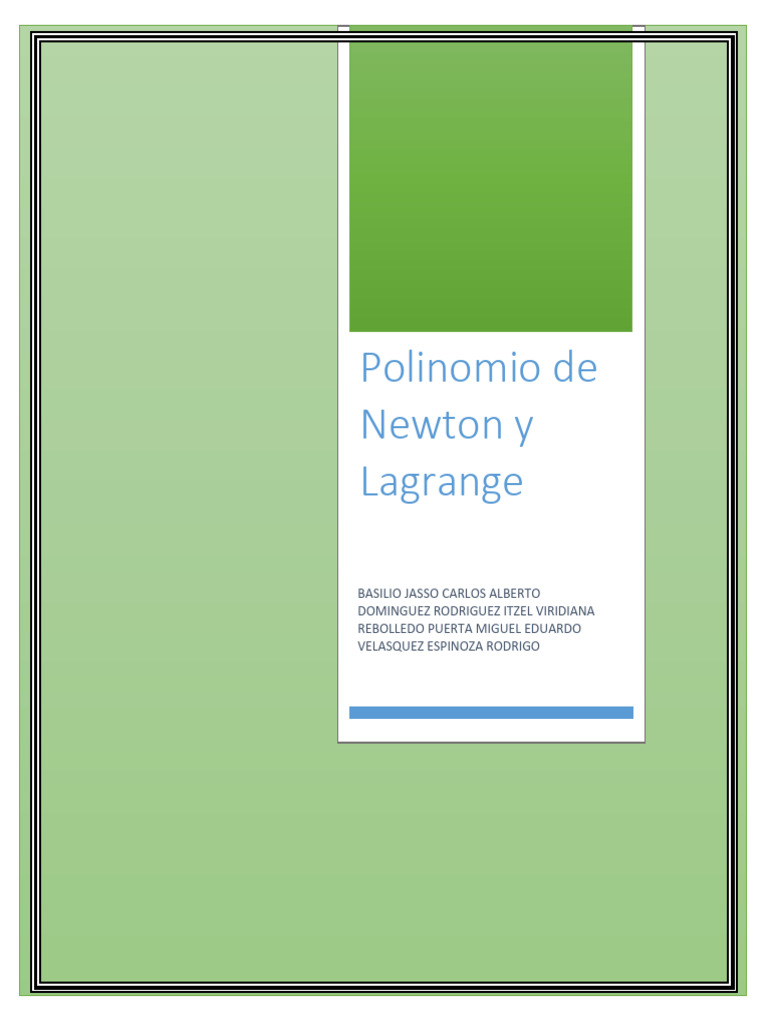 Polinomio de Newton y Lagrange | PDF