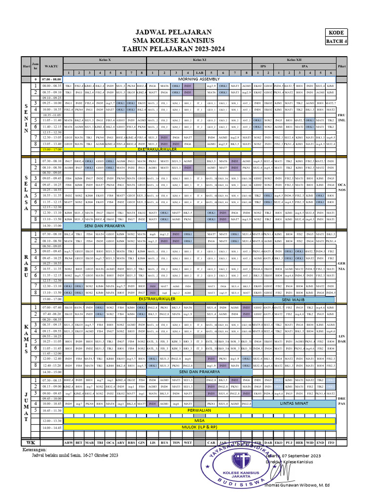 Jadwal Batch 4 - Final1 | PDF