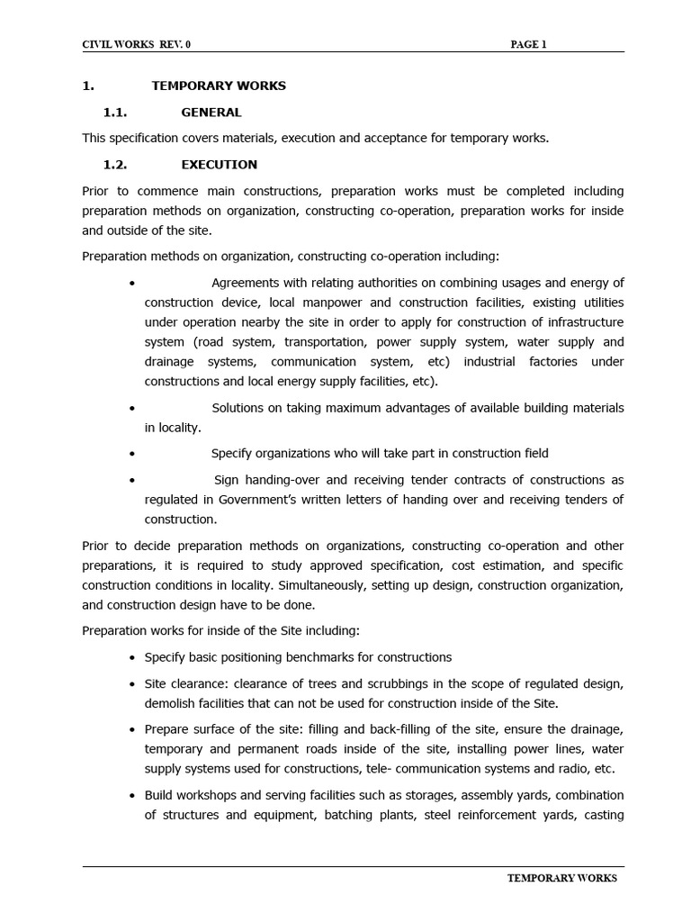 Temporary Works for Construction Projects | PDF