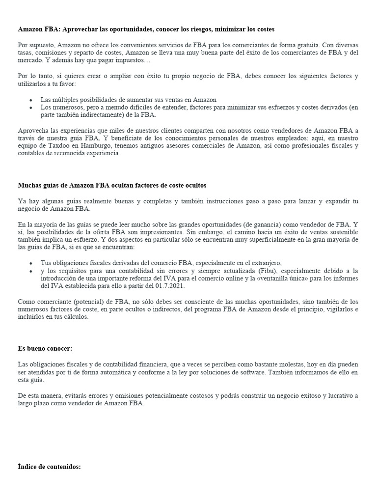 Amazon FBA | PDF