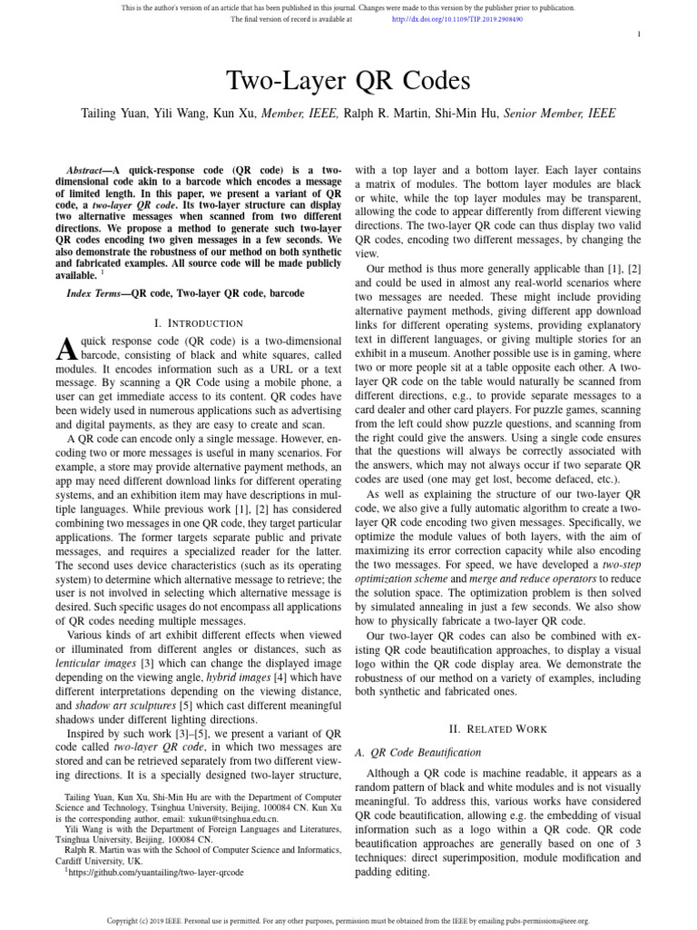 Two Layer QR Code | PDF