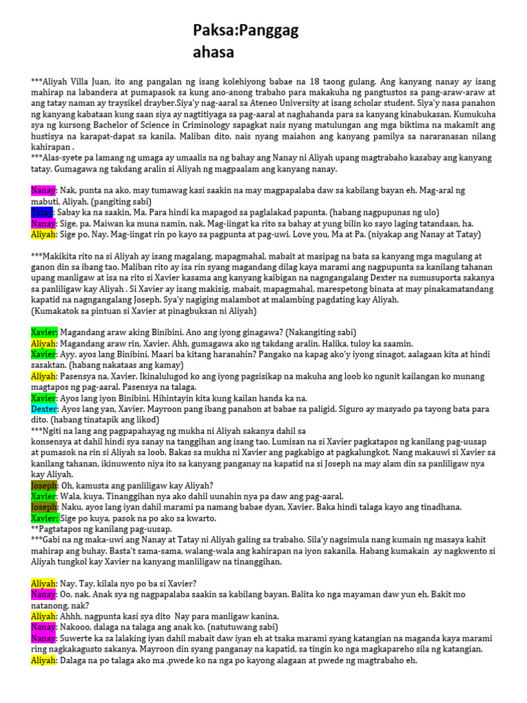 Role Play Sa Asignaturang Filipino | PDF