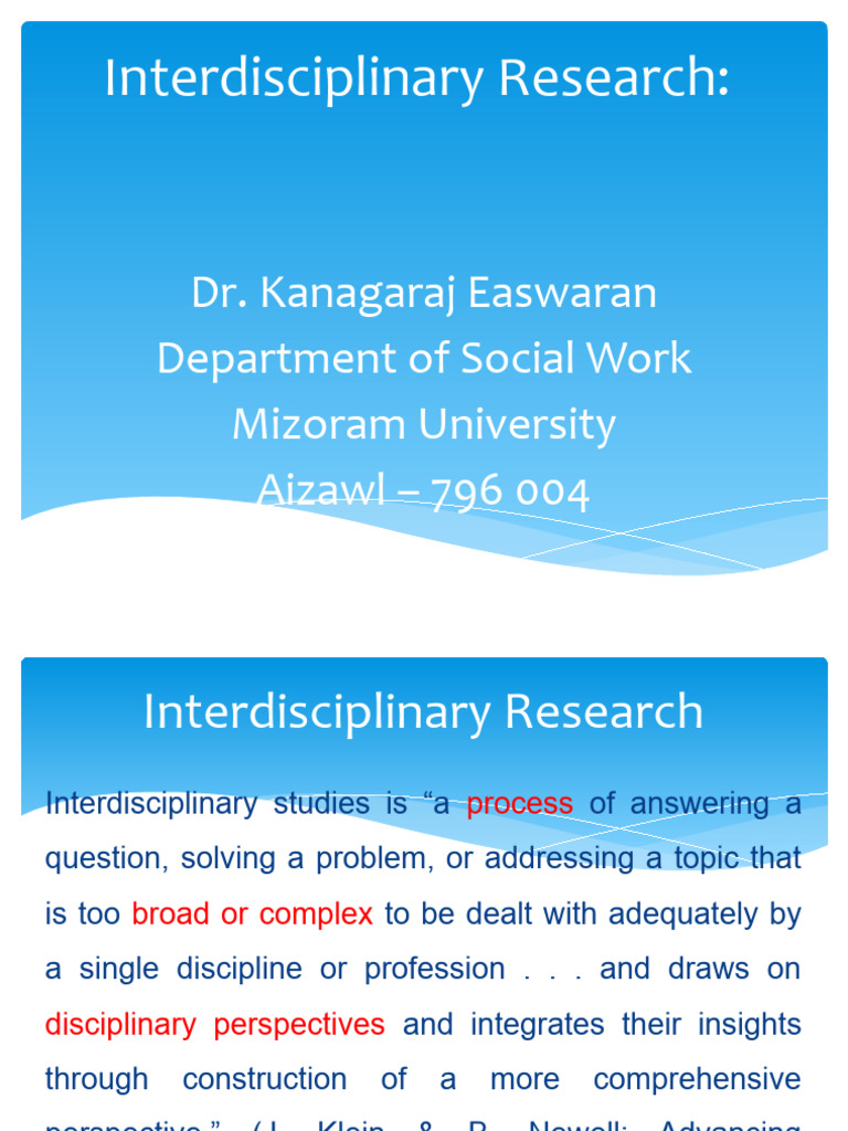 Interdisciplinary Research | PDF