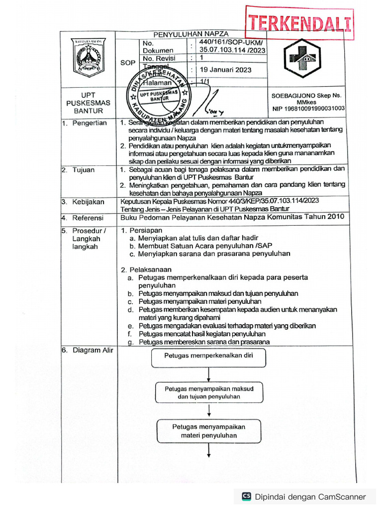 SOP Penyuluhan Napza | PDF