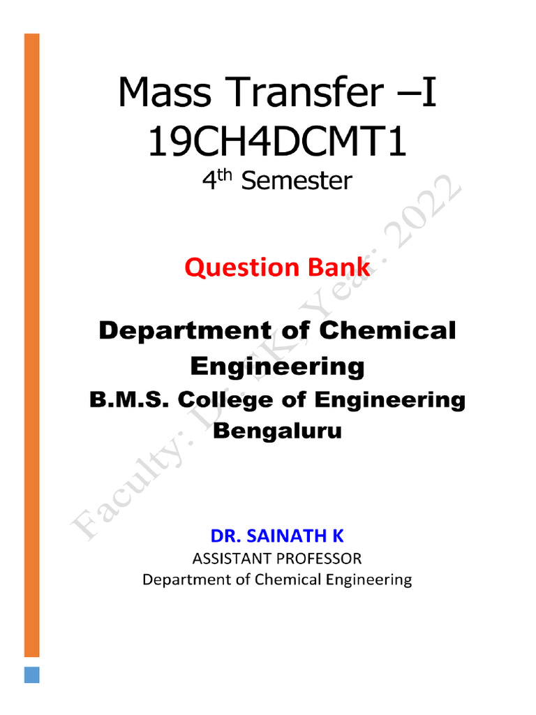 Mass-Transfer-1 Question Bank Website | PDF