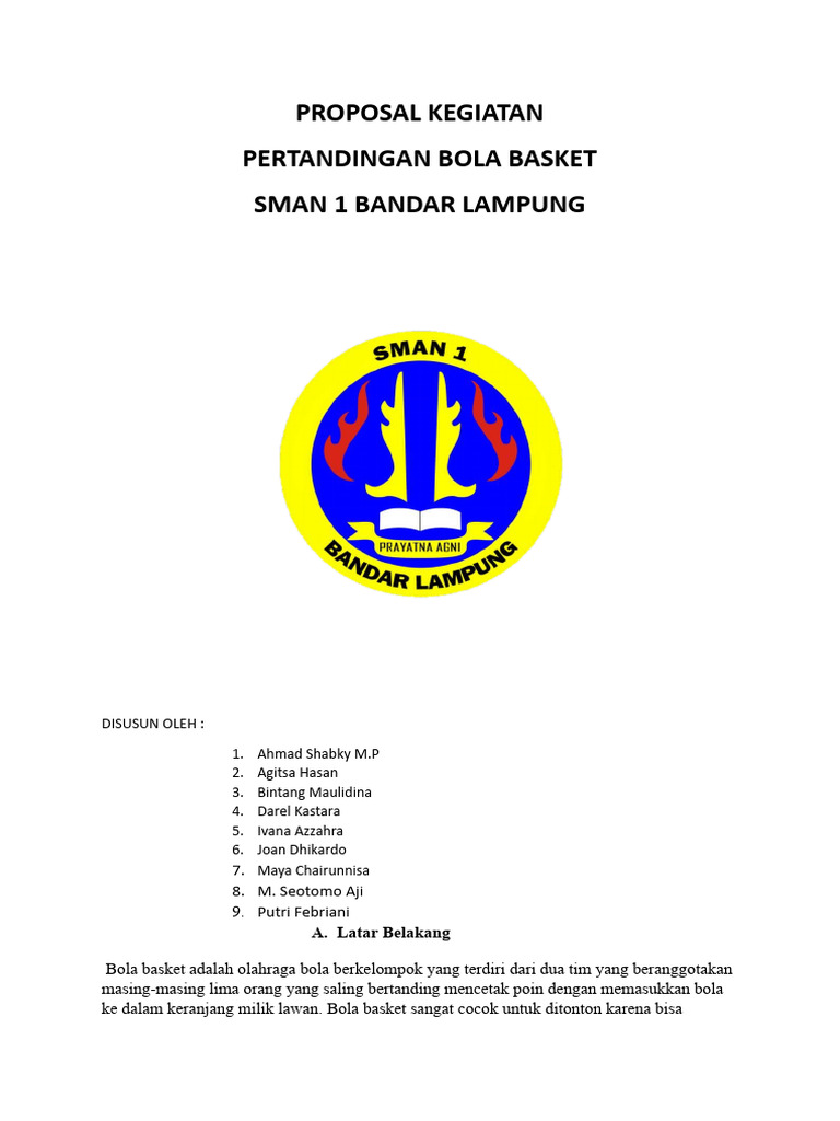 Proposal Pertandingan Bola Basket | PDF