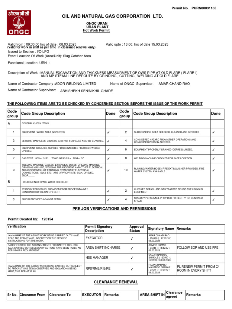 Oil and Natural Gas Corporation LTD.: Code Group Code Group Description ...