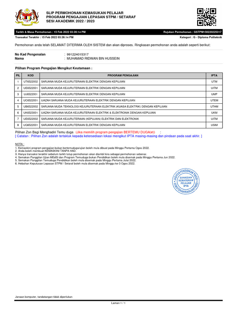 Muhamad Ridwan Bin Hussein | PDF