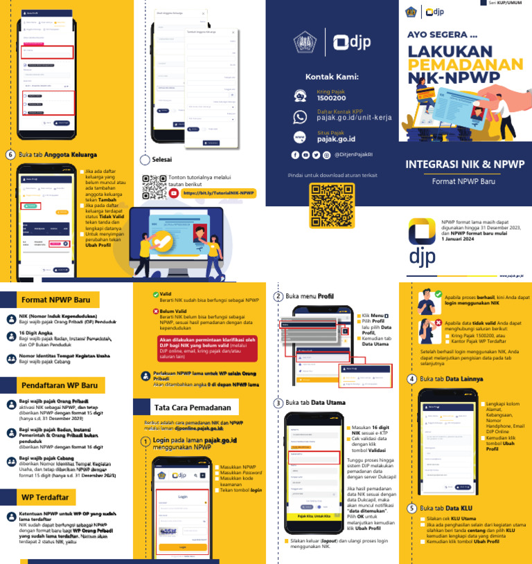 Leaflet Tata Cara Pemadanan NIK NPWP | PDF