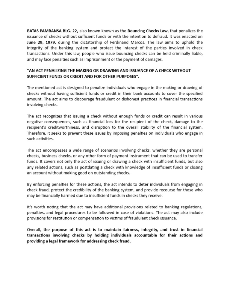 Batas Pambansa BLG 22 | PDF