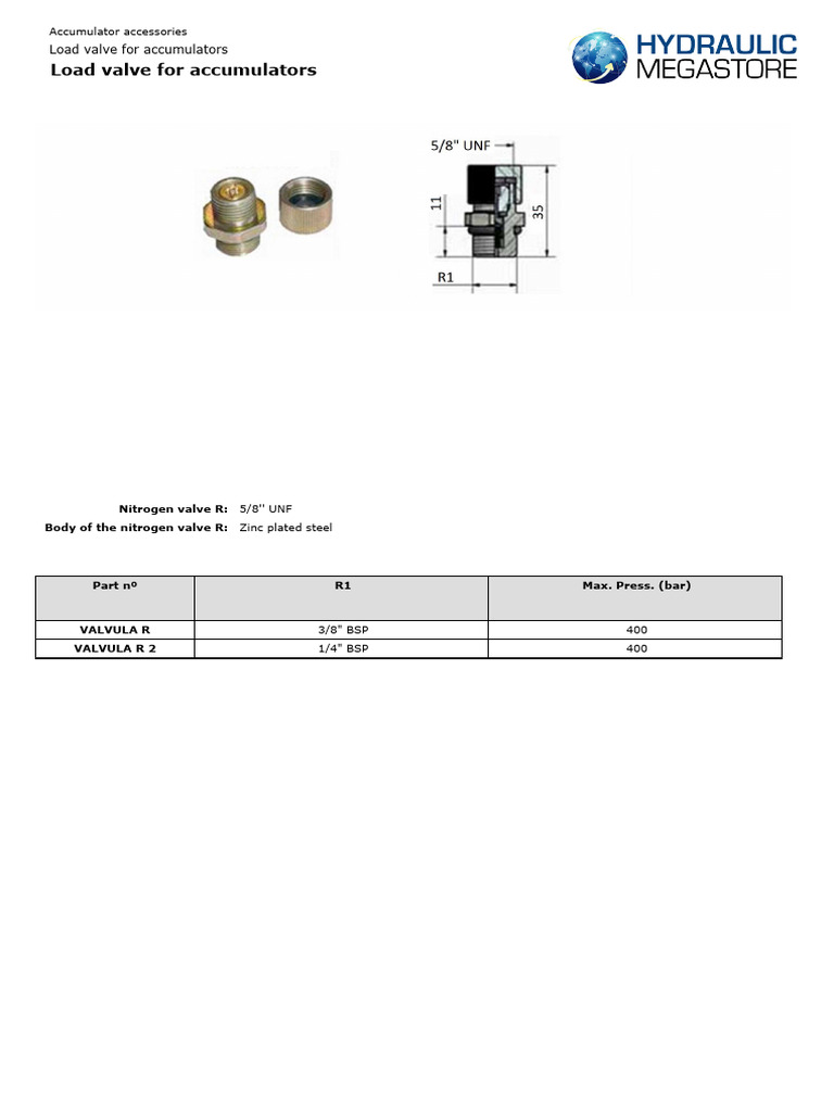 Load Valve For Accumulators | PDF | Science & Mathematics | Technology & Engineering