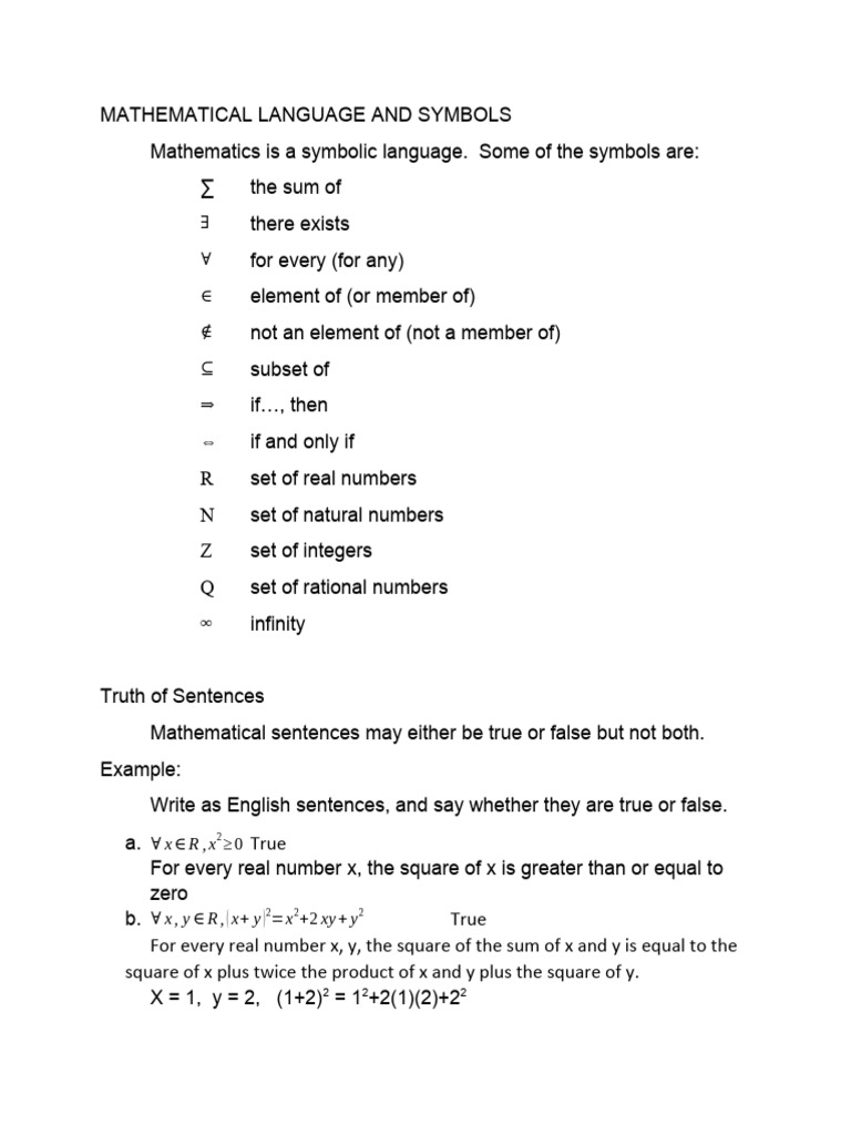 Understanding Mathematical Symbols and Logic | PDF | Foreign Language ...
