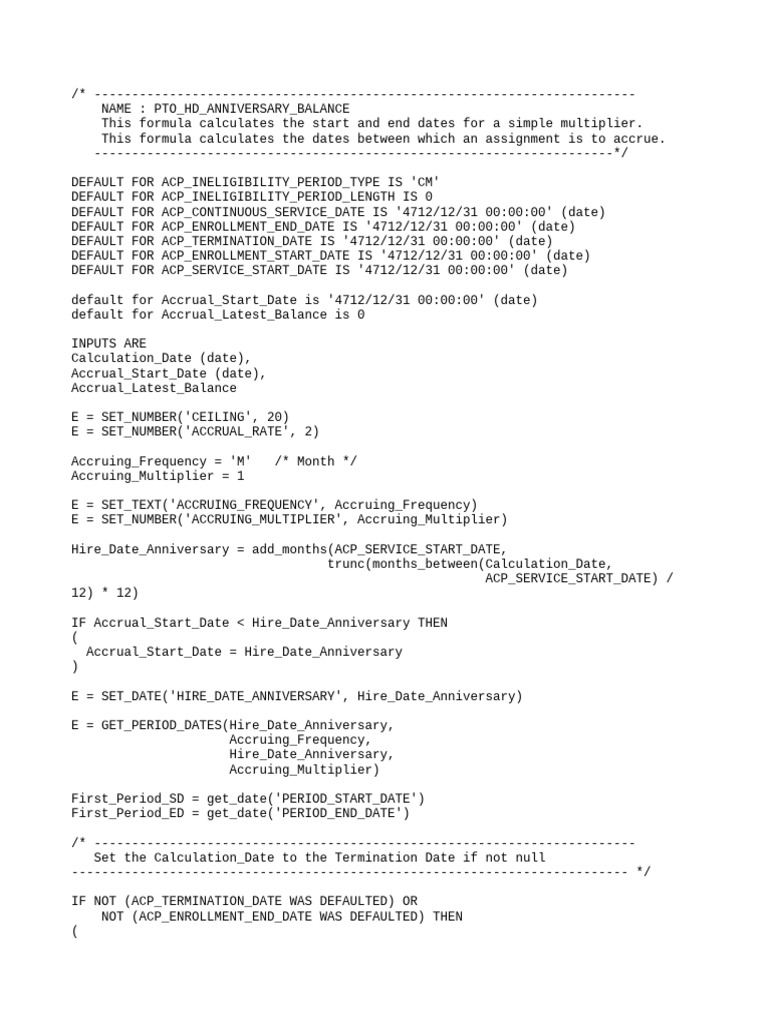 PTO Accrual Calculation Process | PDF | Finance & Money Management ...