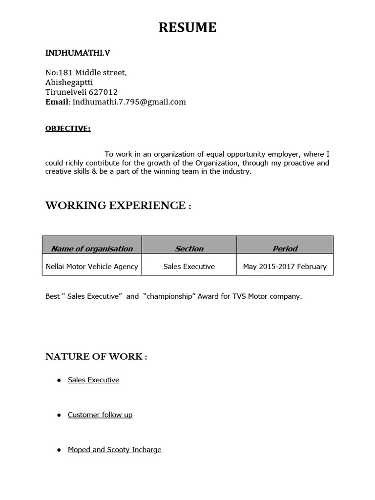 Indhumathi V's Professional Resume | PDF | Career & Growth