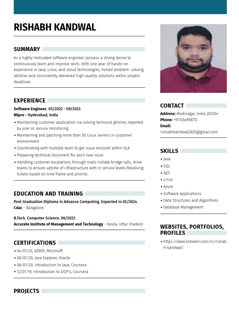 Resume Rishabh K and Wal | PDF