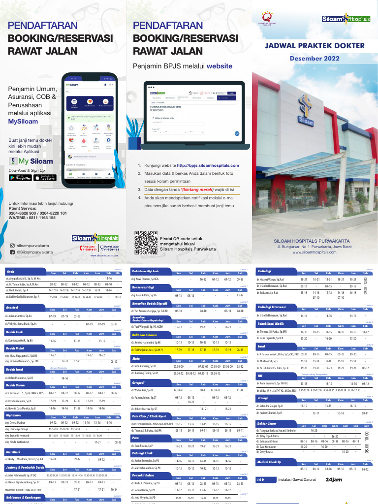 Jadwal Praktek Dokter - SHPW - 1-15 DES 2022 | PDF