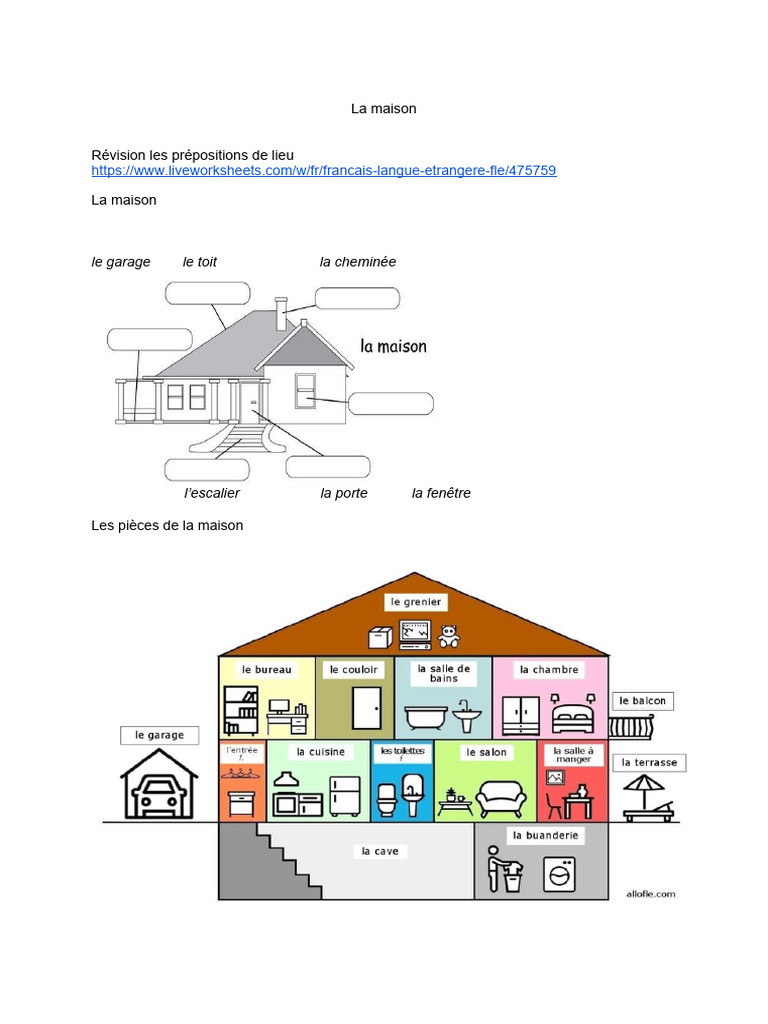 Lexique FLE La Maison | PDF
