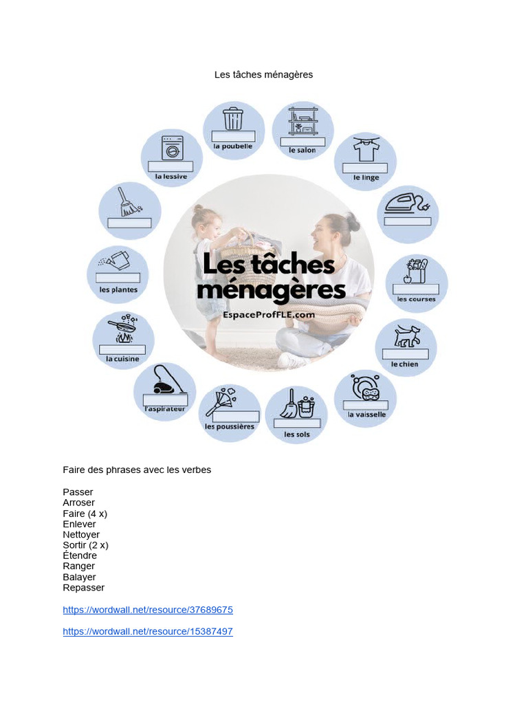 Lexique FLE Les Tâches Ménagères | PDF