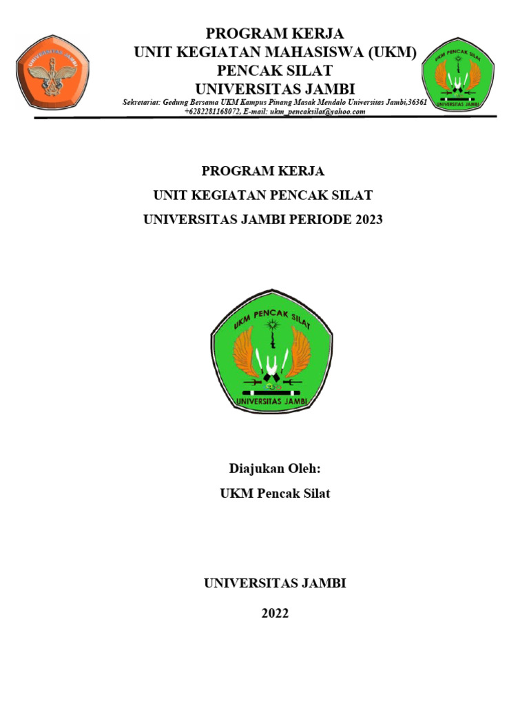 Program Kerja UKM Pencak Silat UNJA | PDF
