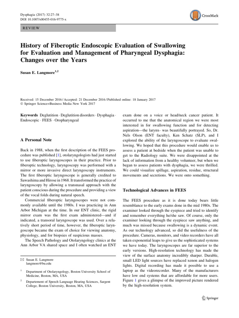 Langmore 2017 History of FEES | PDF
