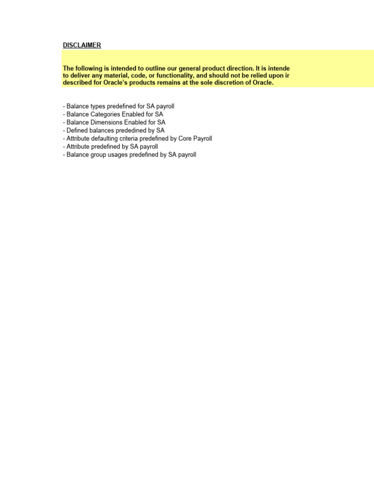 Oracle Fusion HRMS SA Payroll Balances | PDF | Business