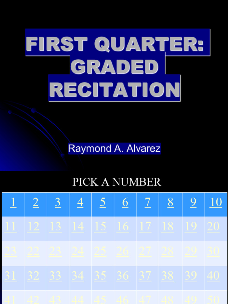 Graded Recitation | PDF