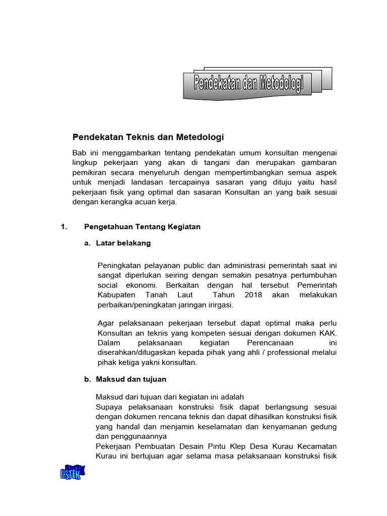 Usulan Teknis BAB-5 | PDF