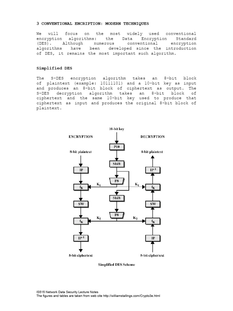 Block Ciphers (Simplified DES) | PDF