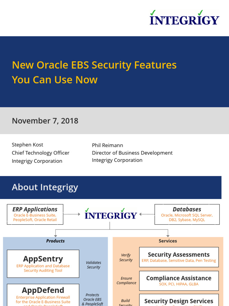 Integrigy New Oracle Ebs Security Features You Can Use Now Pdf