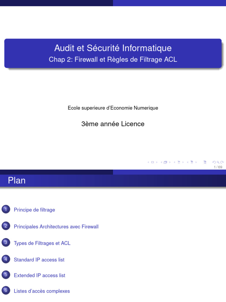 Chap 2 Firewall Et Règles de Filtrage ACL | PDF