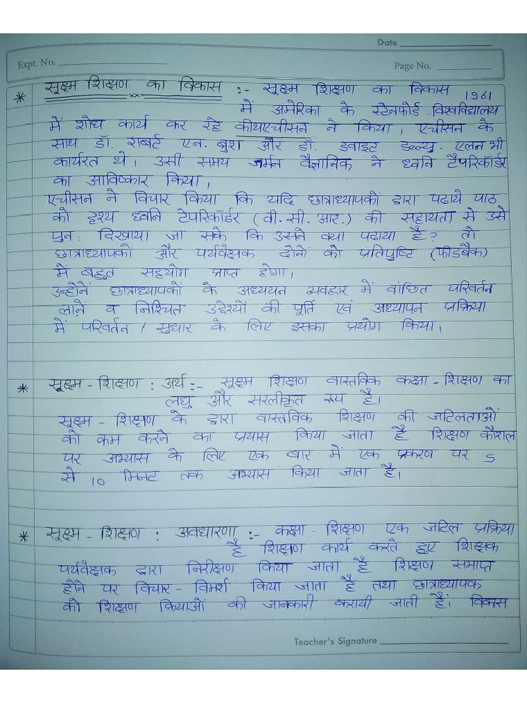 Micro Teaching B.ed 1St Year | PDF